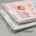 A5 Spring Notebook Flip Up Loose-Leaf Book Vertical Type Binder Notepad ...