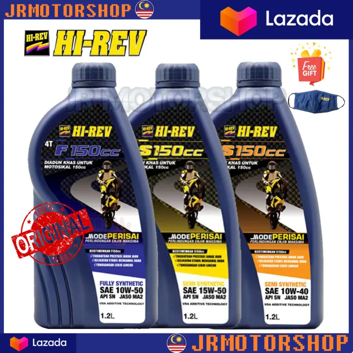 RS150 RS150R 1.2 LITER HI-REV HI REV MINYAK HITAM ENGINE OIL F150CC ...