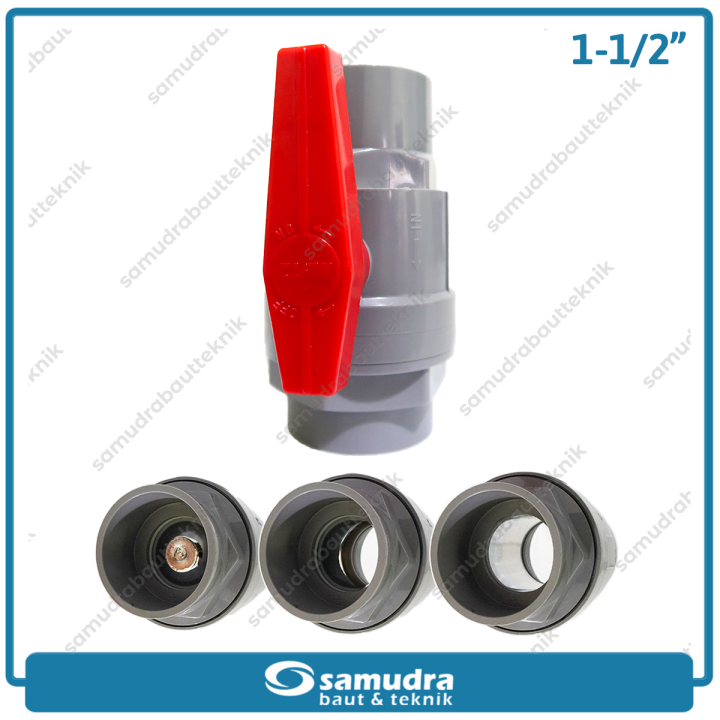 BLITZ Stop Kran PVC 1-1/2" Ball Valve Polos Plastik Pipa Air Engkol | Lazada Indonesia