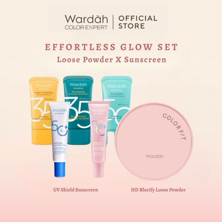 [EFFORTLESS GLOW SET] WARDAH Colorfit HD Blurify Loose Powder + UV ...