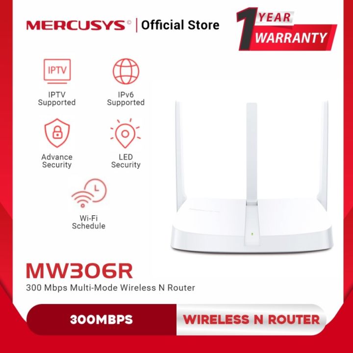Mercusys MW306R WiFi Multi-Mode Wireless N Router 300Mbps | Lazada ...