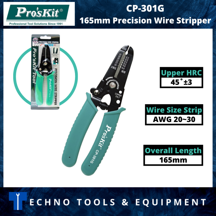 PRO'SKIT CP-301G 165mm Precision Wire Stripper (AWG 30/28/26/24/22/20 ...