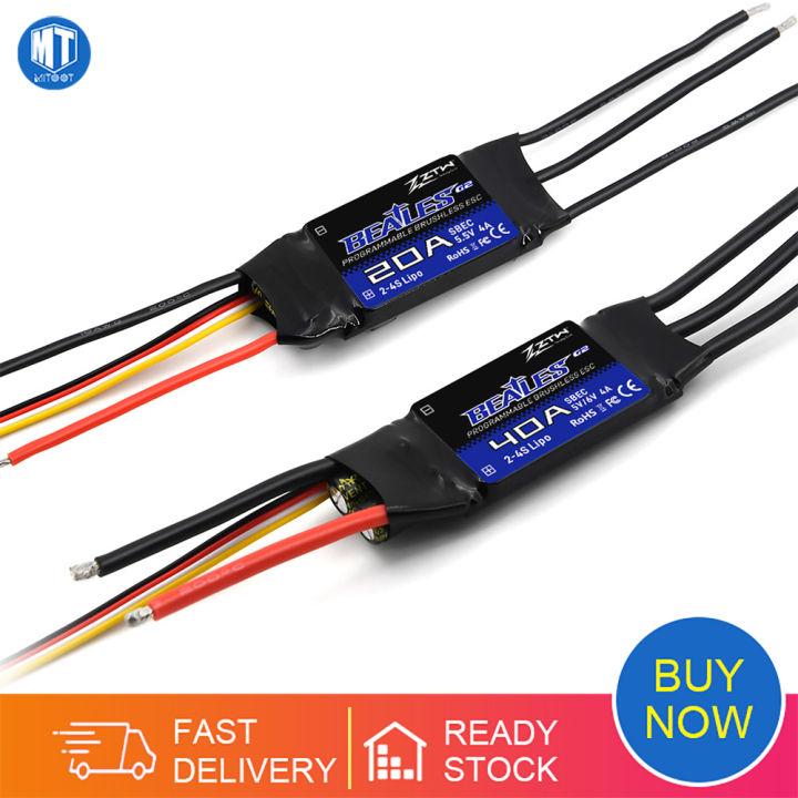 ZTW Beatles G2 32บิต ESC 20A 30A 40A 50A 60A 80A 100A 2-4S / 2-6S SBEC 5V/6V 8A สำหรับเครื่องบิน ...