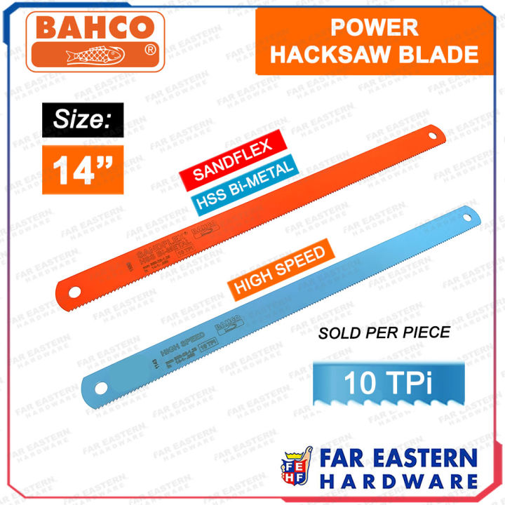 BAHCO Power Hacksaw Blade Sandflex HSS Bi Metal | High Speed 14" x 10 ...