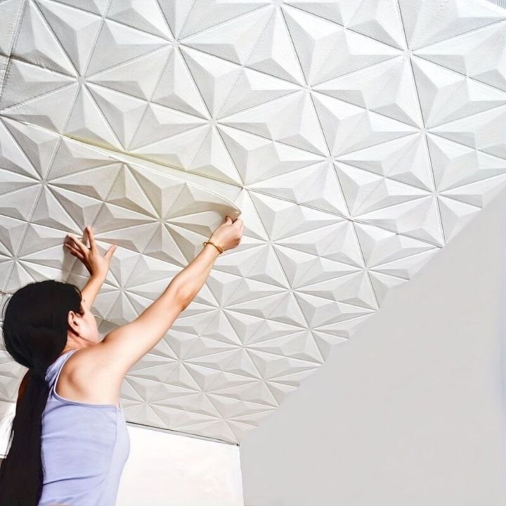 【THREE DAY DELIVERY】 Self-adhesive 3D Foam Ceiling Waterproof 3535cm ...