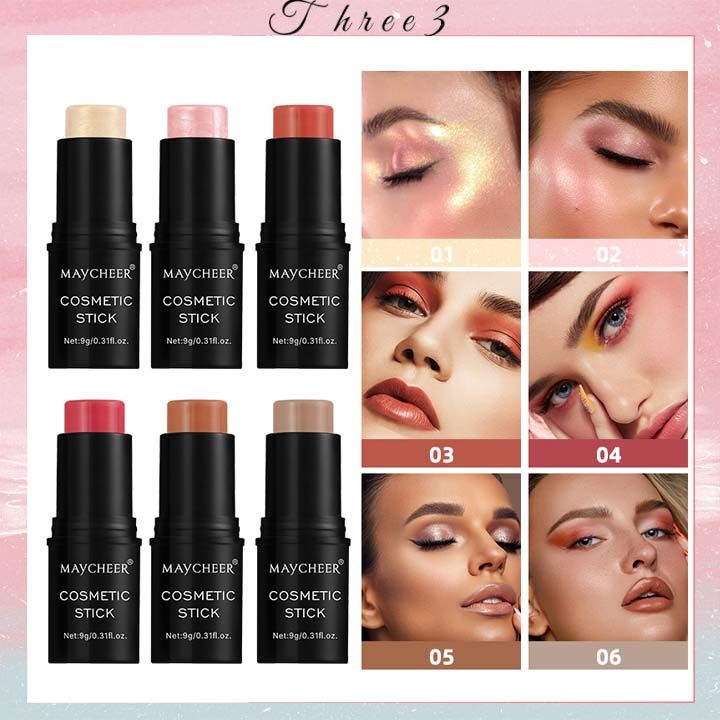 THREE 3 MAYCHEER Three-Piece Contour Stick Set Facial Three-Dimensional ...