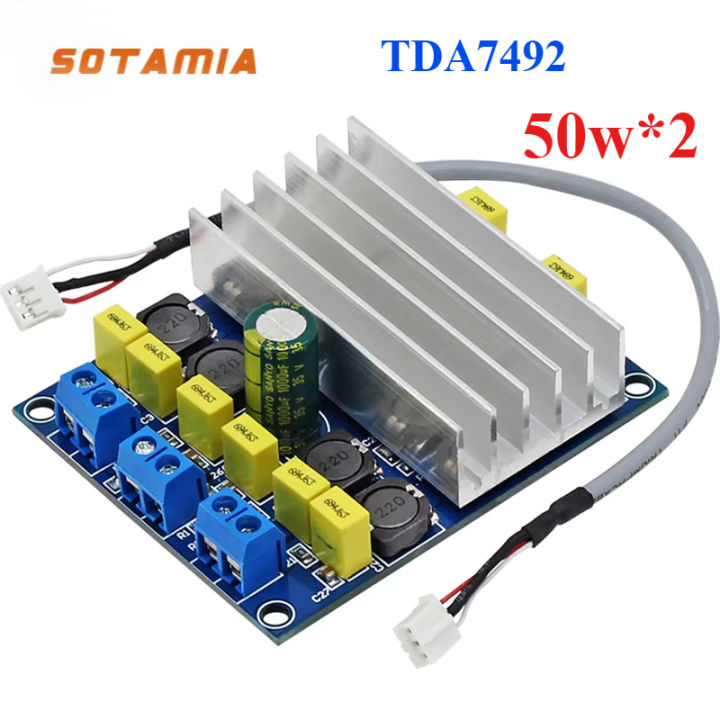 SOTAMIA TDA7492 Audio Digital Power Amplifier Board Hifi Dual-channel 2x50W PBTL 100W DIY ...