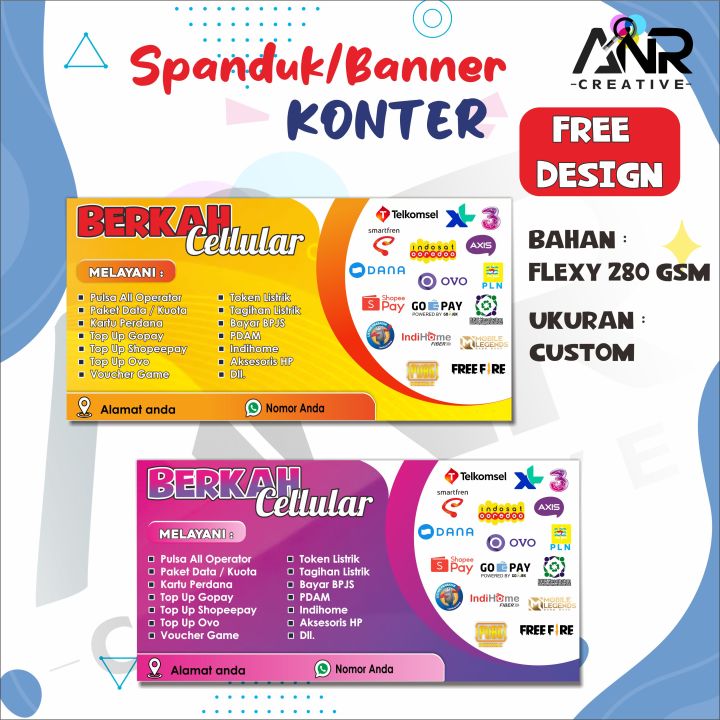 Spanduk Konter /Spanduk Konter Murah/ Spanduk Konter Pulsa/ Banner ...