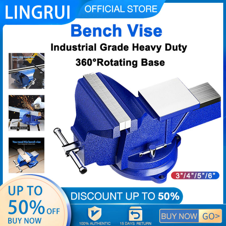 【Hot Sale】Bench Vice Original Heavy Duty 360° Swivel Base Bench Vise Cast Iron Bench Vise with ...
