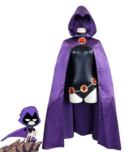【Hawk&Sight】 Anime Teen Titan Raven Costume Comic Superhero Cosplay ...