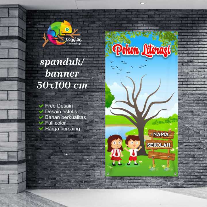 Spanduk Banner 50x100 Pohon Literasi Sekolah Custom Desain | Lazada ...