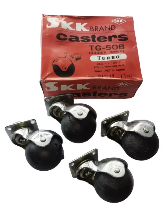 Roda Casters SKK Bulat TG50B - Roda Karet Kursi Lemari Etalase | Lazada ...