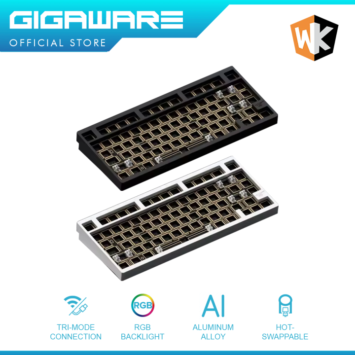 Gigaware Weikav D75 CNC Aluminum Paper Plane Tri Mode Ball-Catch Custom Mechanical Gaming ...