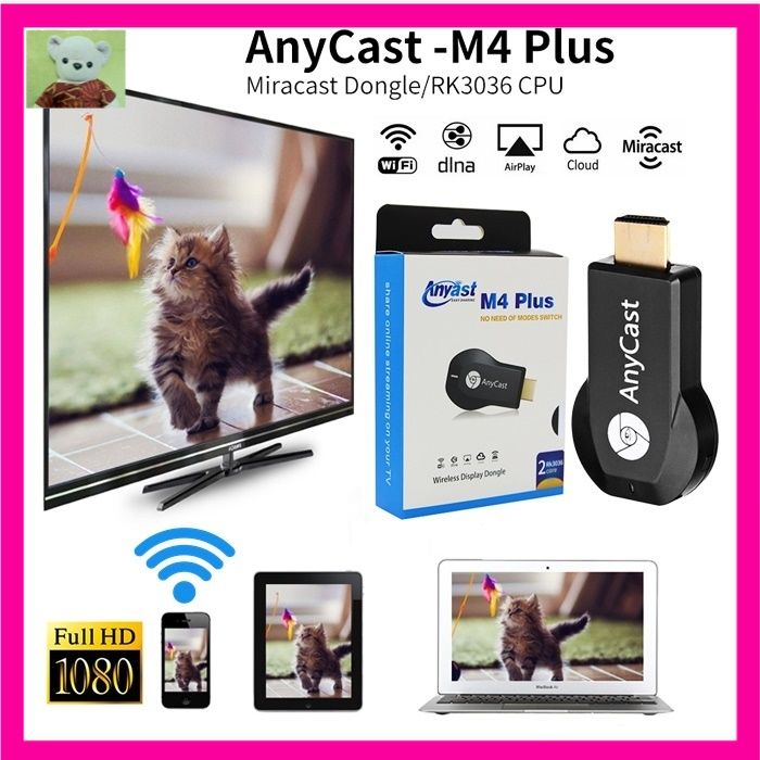 AnyCast M4 Plus Wireless WiFi Display Receiver,1080P HDMI Media ...