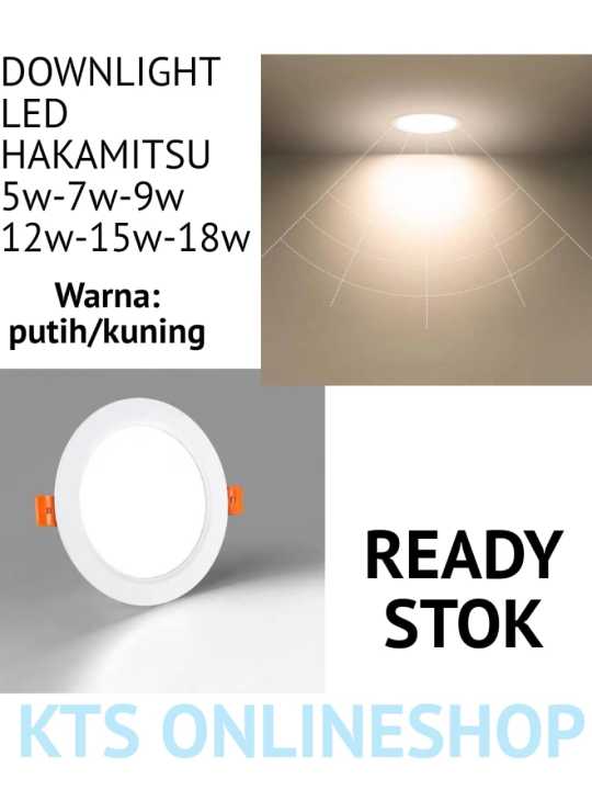lampu downlight panel LED 5w/7w/9w/12w/15w/18w bulat inbow down light panel | Lazada Indonesia