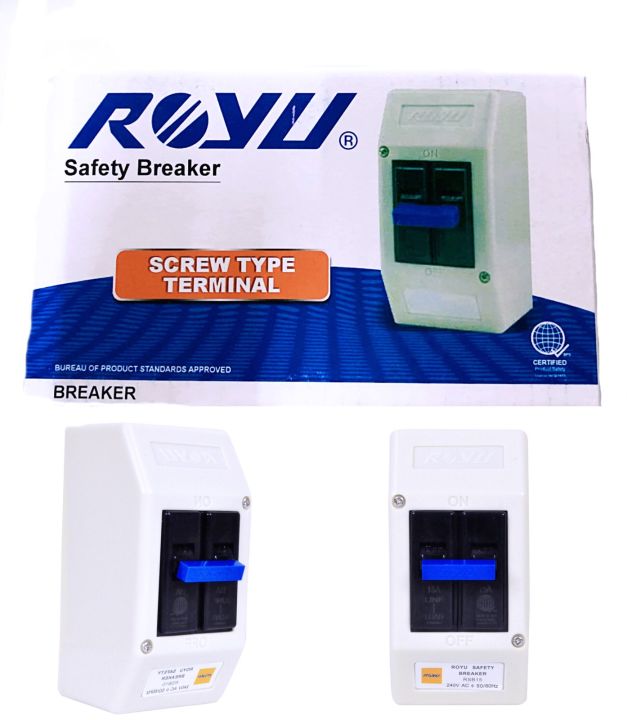 ROYU Safety Breaker with Cover Moulded Case Screw type Terminal/Safety ...