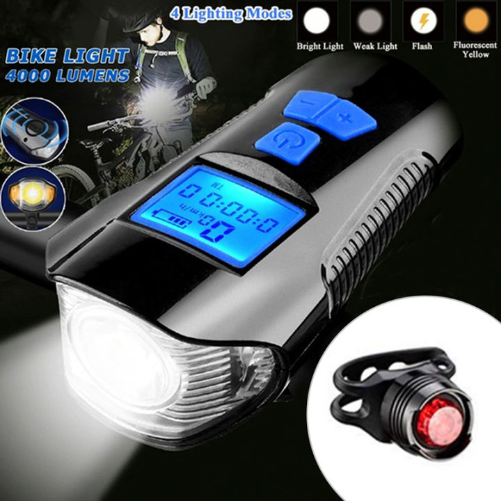 【Sky Wing】 Hot USB Bicycle Light Lamp Flashlight Bike Speedometer Led ...