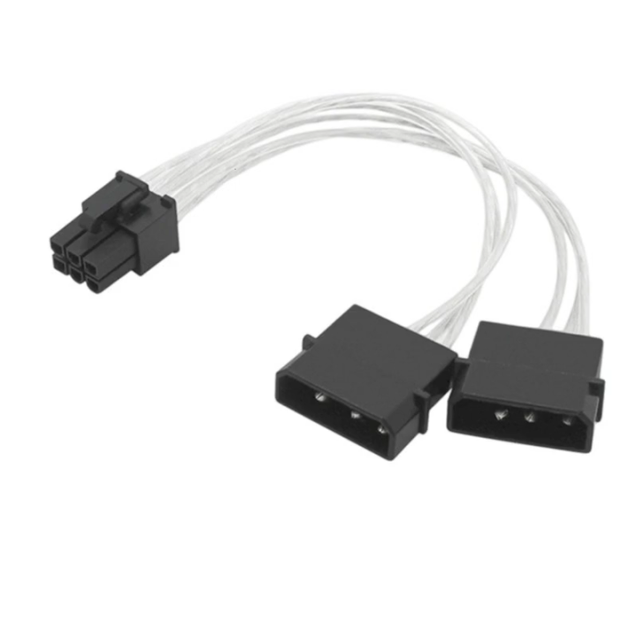 Power Supply Cable IDE Double 4Pin to 6Pin Connectors for PCIe Graphics ...