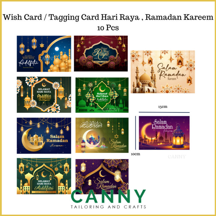 10pcs WISH CARD HARI RAYA FOR HAMPER / KAD TAG GIFT BOX / FRONT ...