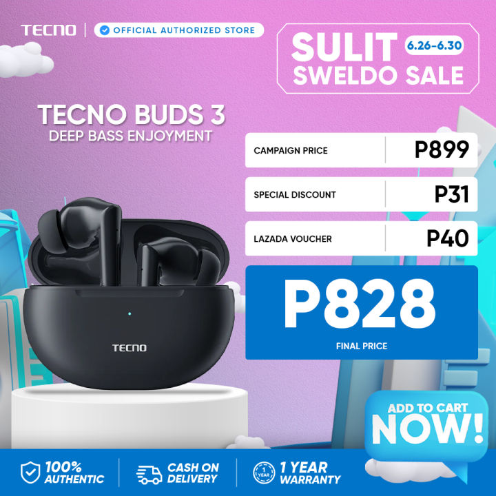 Tecno Buds 3 TWS Earbuds | Powerful Bass Booster | Omni-Noise ...
