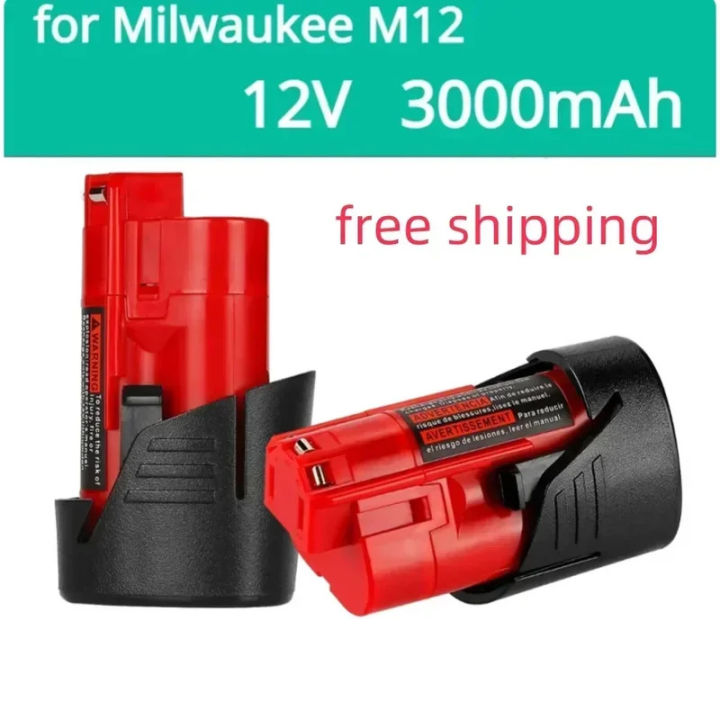 12V Milwaukee Battery 3.0Ah Compatible with Milwaukee M12 XC 48-11-2410 48-11-2420 48-11-2411 12 ...