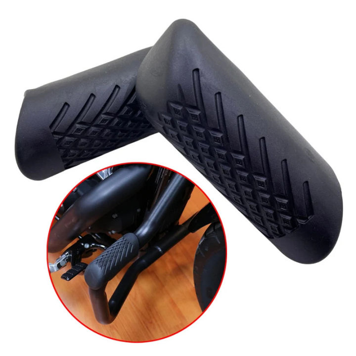 2pc universal 32mm motorcycle crash bar front bumper cover rubber ...