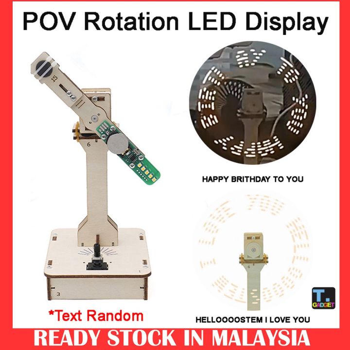 DIY Wooden Assembly POV Rotation LED Display Science Educational STEM ... DIY Wooden Assembly POV Rotation LED Display Science Educational STEM ...