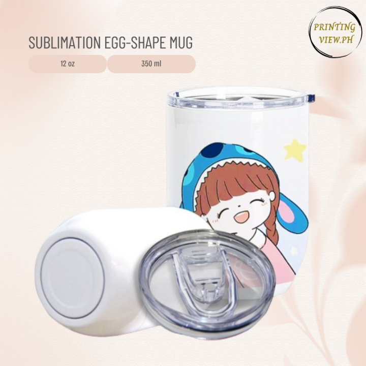 PRINTING VIEW - 12oz Sublimation Printable Egg Shape Mug Stainless ...