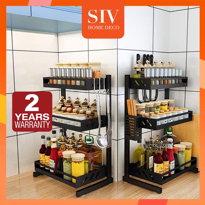 Baru 2/3 Tingkat Rak Bumbu Dapur Tempat Bumbu Rak Serbaguna Rak ...