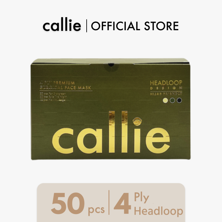 Callie 4 Ply Headloop / Hijab Medical Face Mask - Raya 2022 Edition (50 ...