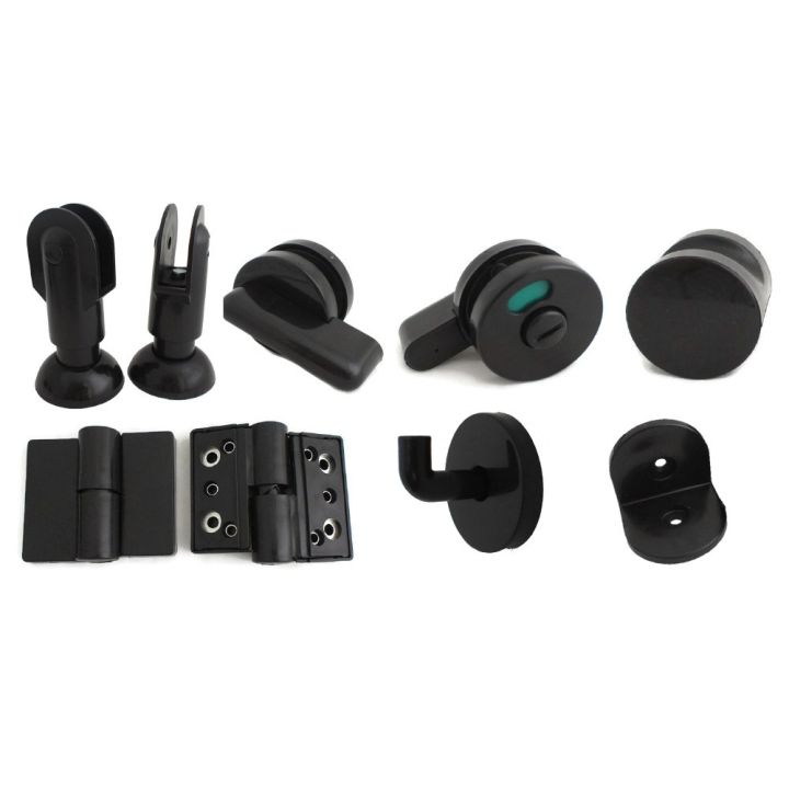 Nylon black PVC TOILET PARTITION SET BLACK ABS COMPLETE SET FOR ONE ...