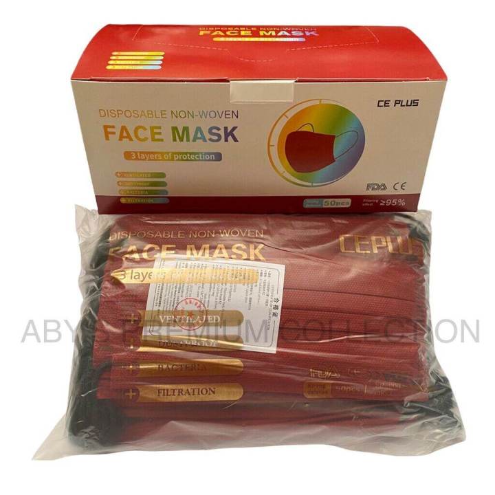 [ With Box ] Face Mask 3ply 50pcs Excellent Quality and New Design ...