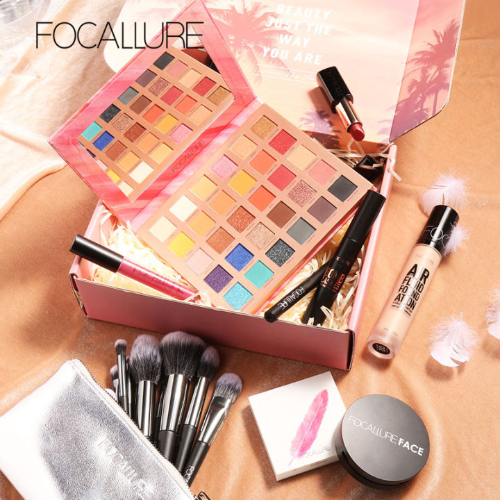 FOCALLURE 5PCS Full Makeup Set Face Highlight Quick dry Liquid Eyeliner Waterproof 24 Hours Long Lasting Eyebrow Pencil Lazada Lazada PH