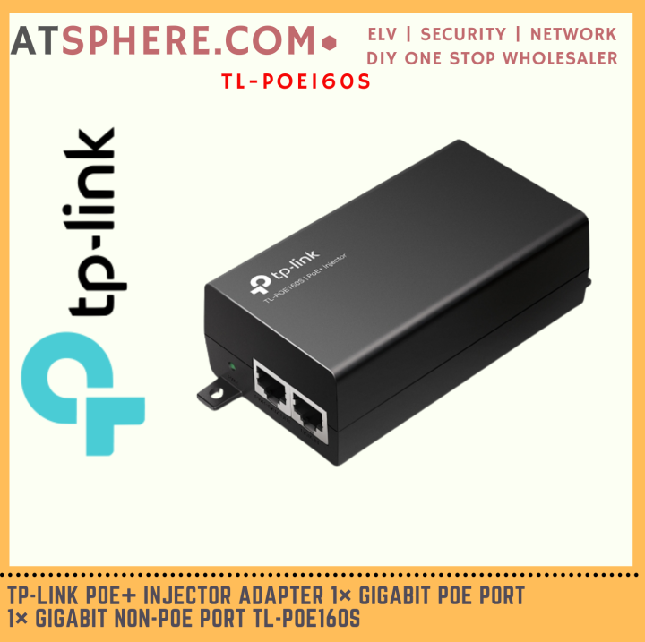 TP-LINK Tplink POE PoE+ 30W Injector Adapter 1x Gigabit PoE Port 1x Gigabit Non-PoE Port Plug ...