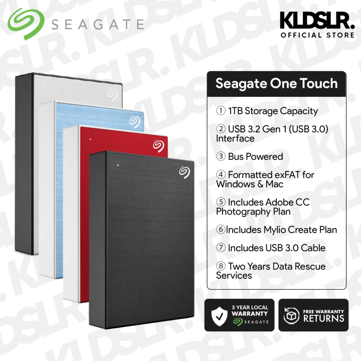 Seagate External Hard Disk One Touch Slim USB 3.0 Portable HDD Backup External Hard Drive (1TB ...