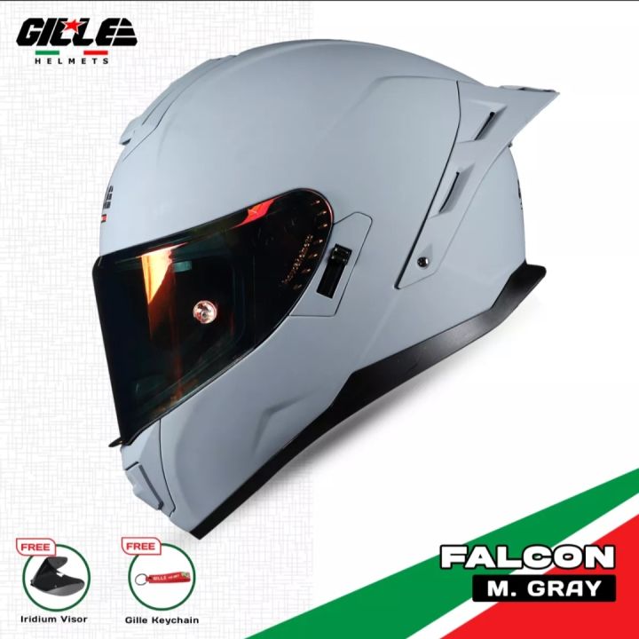 Gille Helmet 883 FALCON PLAIN Motorcycle Helmets Full Face Dual Visor Free Iridium Lens | Lazada PH