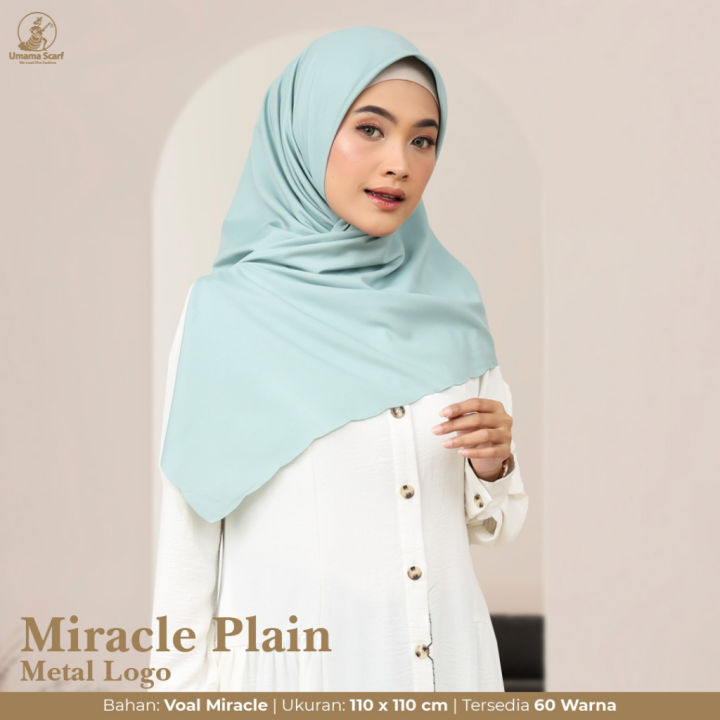 Umama Scarf Kerudung Polos Segi Empat Voal Miracle Plain Metal Logo ...