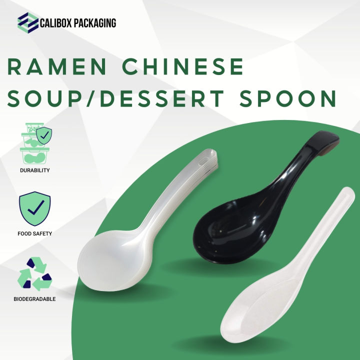 Trendbox Disposable Plastic Chinese Soup Spoon Ramen Spoon | Lazada PH