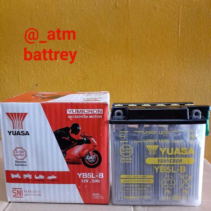 aki basah yuasa YB5L-B AKI BASAH UNTUK YAMAHA MIO LAMA.YAMAHA FIZ R,YAMAHA VIXION LAMA,YAMAHA ...