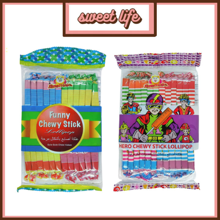 24'S X 8G TIMETREATS HERO / FUNNY CHEWY STICK CANDY LOLLIPOP GULA GULA ...