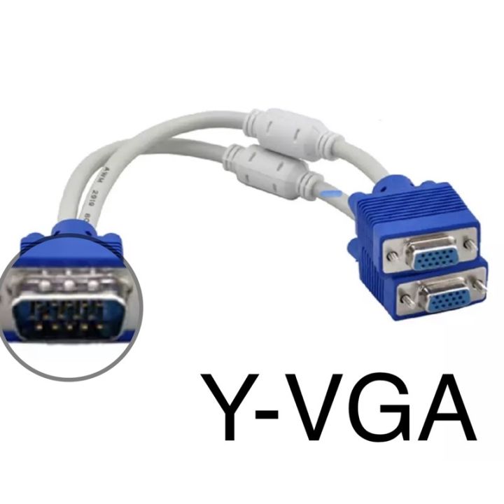 VGA ชาย 2 หญิง Y Splitter สายวิดีโอ SVGA Monitor ADAPTER EXTENSION ...