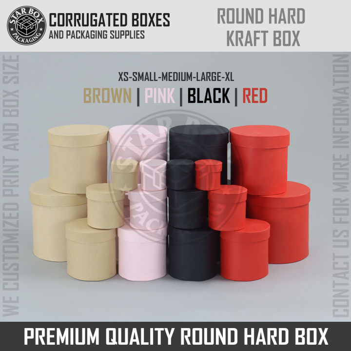 Starbox Hard Round Kraft Box (Gift Box / Stackable / 4 Colors / 5 Sizes ...