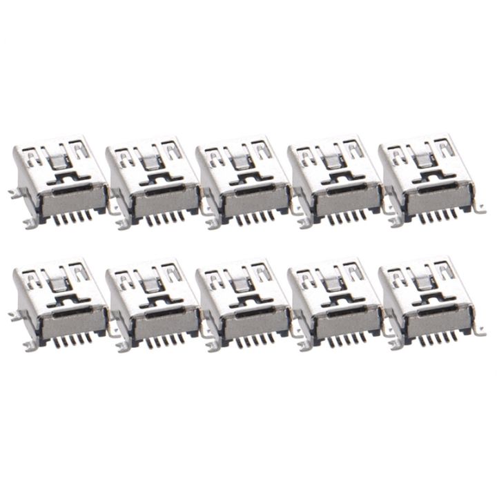 10 Pcs Mini Usb Type B Female Port 5 Pin 180 Degree Smd Smt Pcb Jack 8859