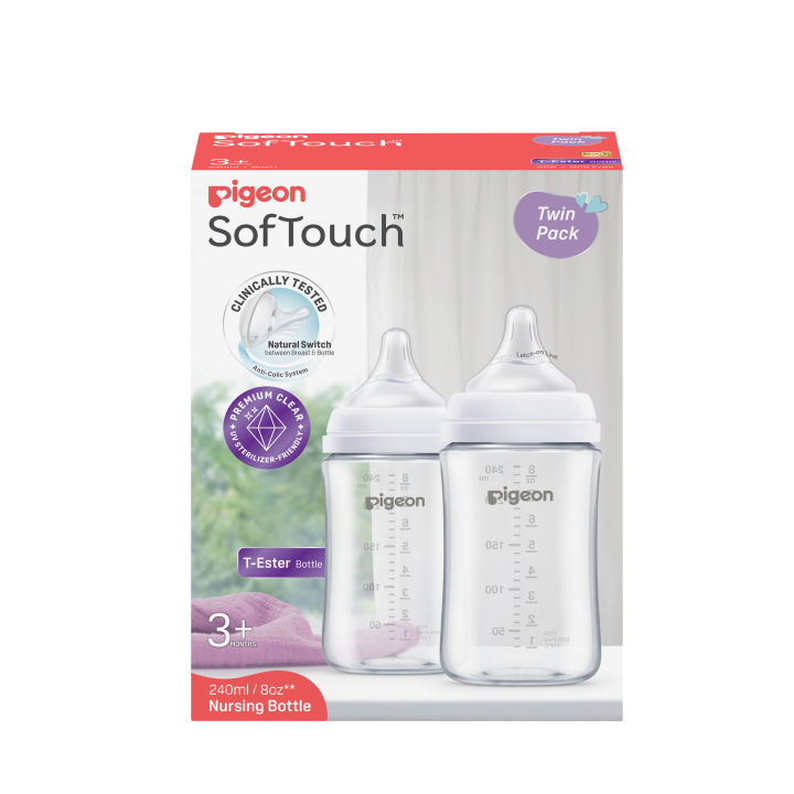 PIGEON SOFTOUCH BPP NURSING BOTTLE T-ESTER 240ML TWIN PACK LOGO | Lazada Singapore