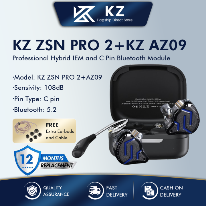 BUNDLE: KZ ZSN PRO 2 Bass Stereo Hybrid Driver In Ear Monitor Earphones ...