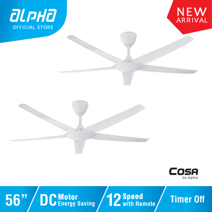 ALPHA Cosa - [Twin Pack] EX9 56 Inch Ceiling Fan with 5 Blades (12 ...