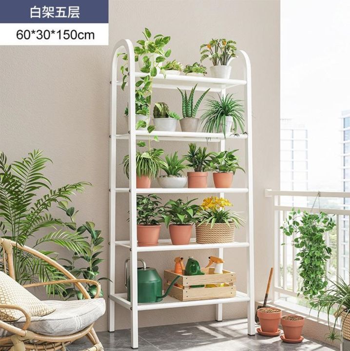 PP 4 / 5 Tier Iron Flower Rack Balcony Simple Modern Multi-Layer ...