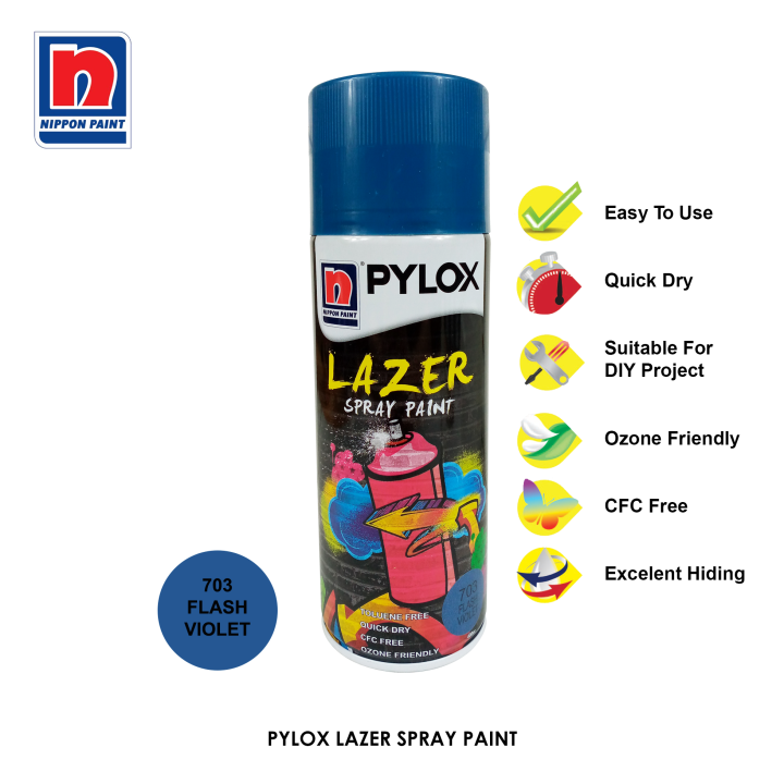 Pylox Lazer Spray Paint Metallic Flash Violet PLZ703 400cc | Lazada PH