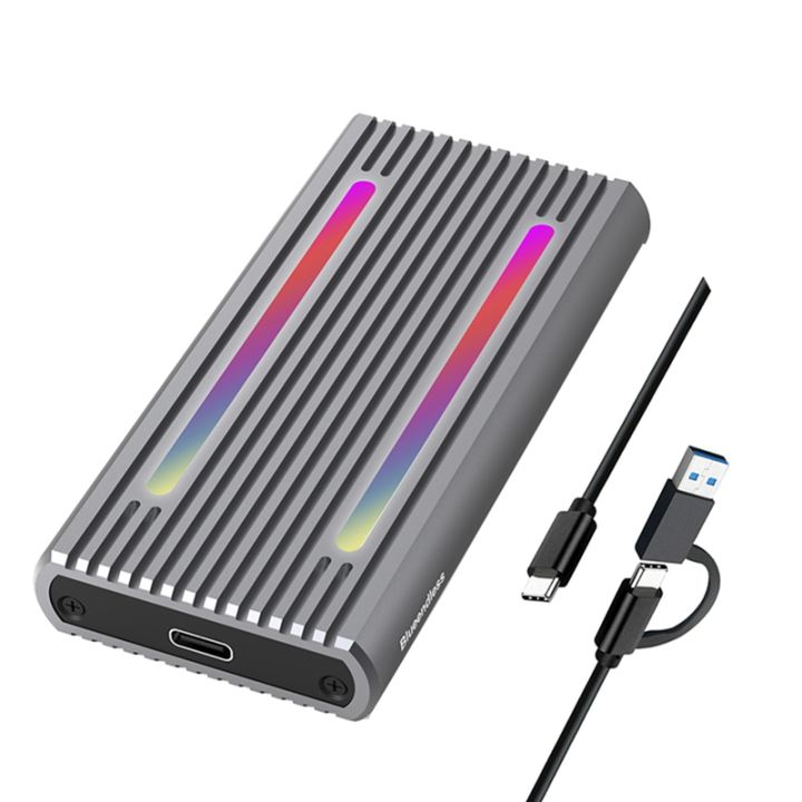USB C Dual Protocol M2 NVMe SSD Enclosure 10Gbps PCIe SSD Box M.2 NVMe ...