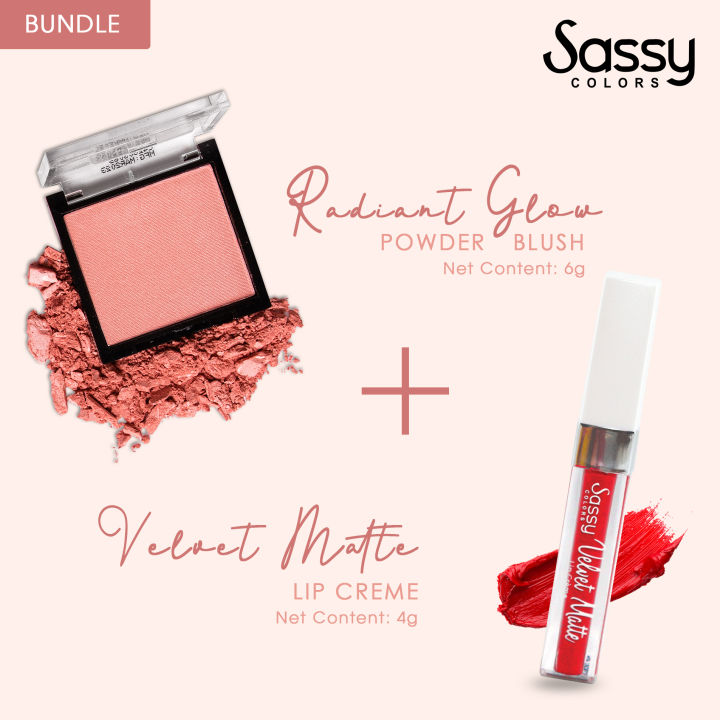 Sassy Colors Velvet Matte Lip Crème Radiant Glow Blush On Bundle Lazada Ph